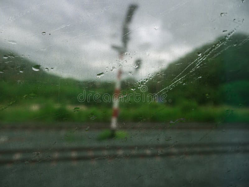 Abstract Rainfall on the Mirror Image Train Stock Image - Image of ...