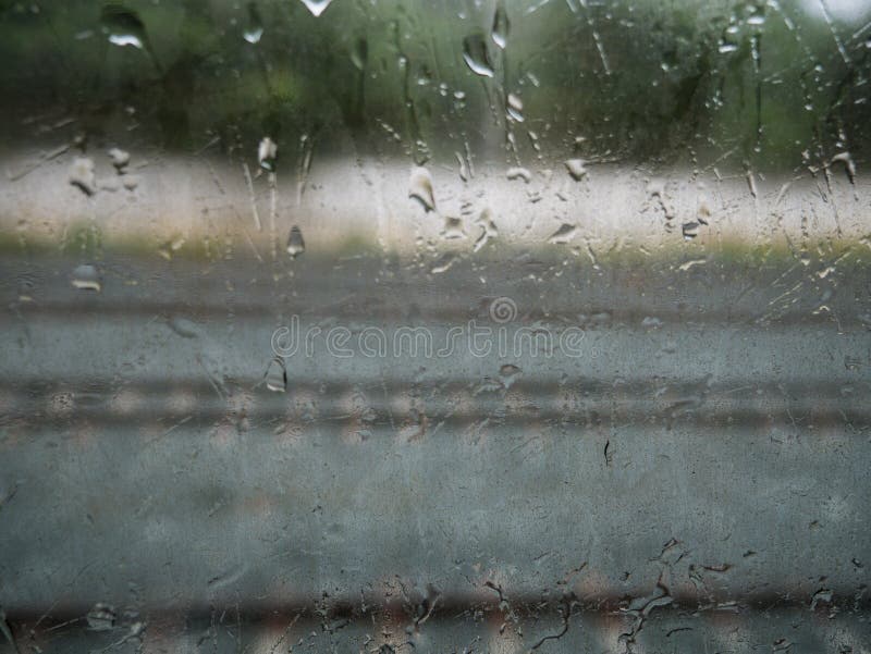 Abstract Rainfall on the Mirror Image Train Stock Image - Image of ...