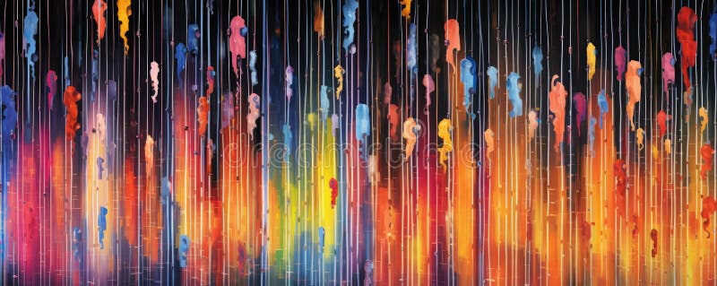 Abstract Rainfall Symphony: Mesmerizing Panorama Depicting an Abstract ...