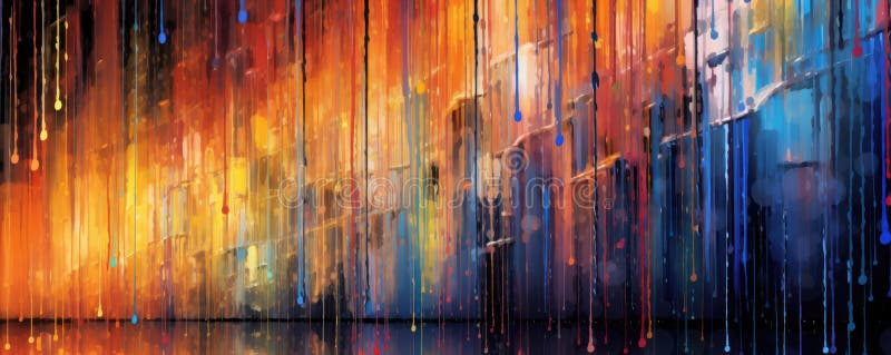 Abstract Rainfall Symphony: Mesmerizing Panorama Depicting an Abstract ...