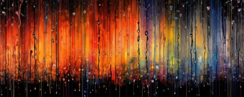 Abstract Rainfall Symphony: Mesmerizing Panorama Depicting an Abstract ...