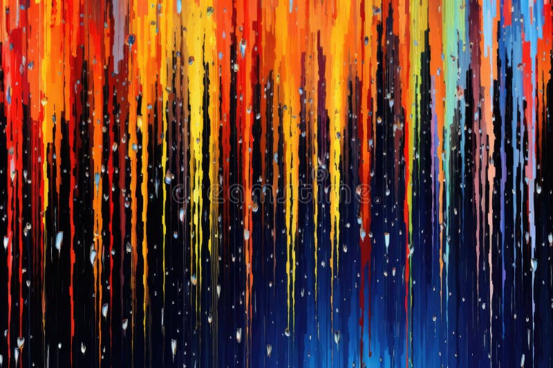 Abstract Rainfall Symphony: Mesmerizing Panorama Depicting an Abstract ...