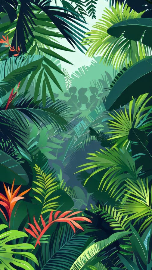 Abstract Rainforest with Unique Design. Stock Illustration ...