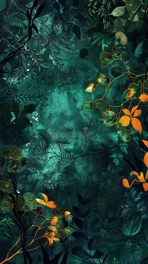 Abstract Rainforest with Unique Design. Stock Illustration ...