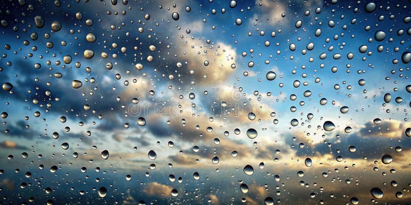 Abstract Rainy Day Scene Delicate Raindrops Dancing on a Cloudy ...