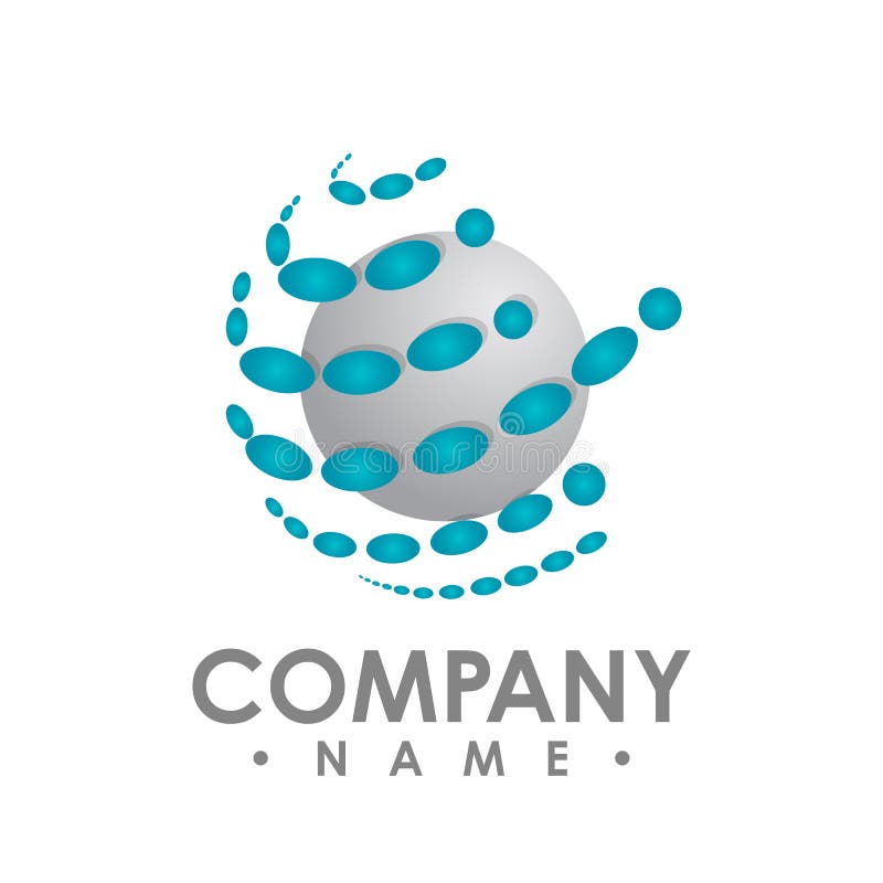 Abstract Random Blue Dots Vector Design Template on a Circle Shape ...