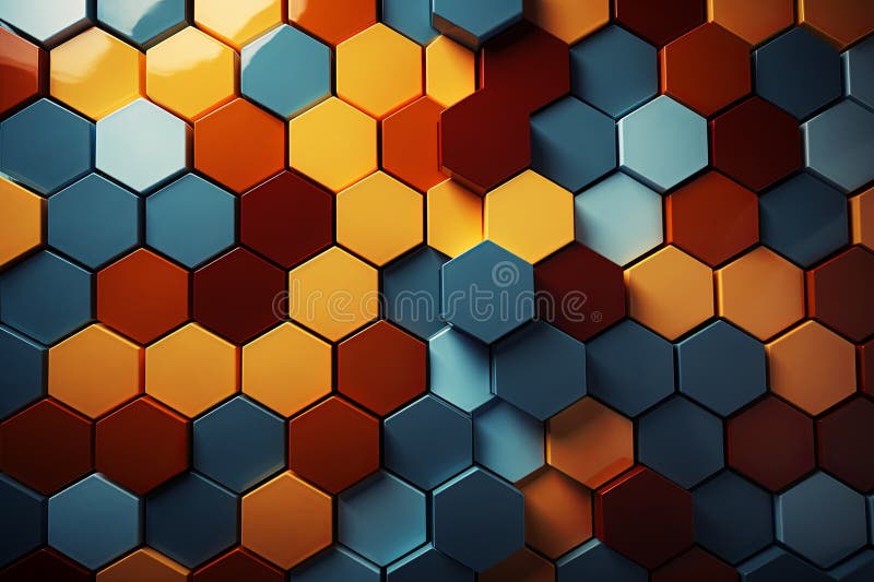 Abstract Random Geometric Hexagon Shapes Wireframe Background and ...