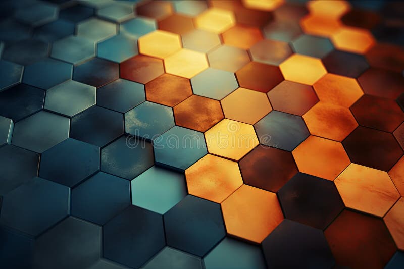 Abstract Random Geometric Hexagon Shapes Wireframe Background and ...