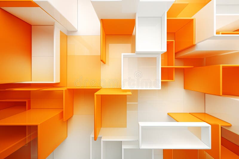 Abstract Random Geometric Orange Shapes Background and Gradient ...