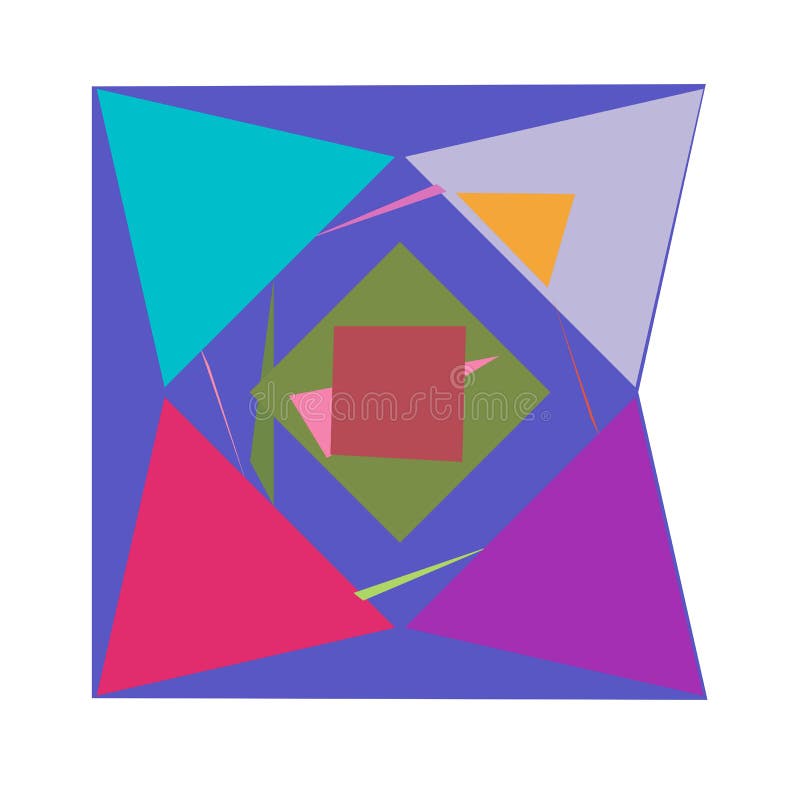 Abstract Random Geometry Shape. Generative Art Geometric Angular, Edgy ...
