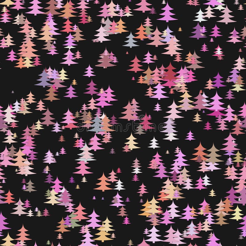 Abstract Random Pine Tree Pattern Background Stock Vector - Illustration of black, holiday ...
