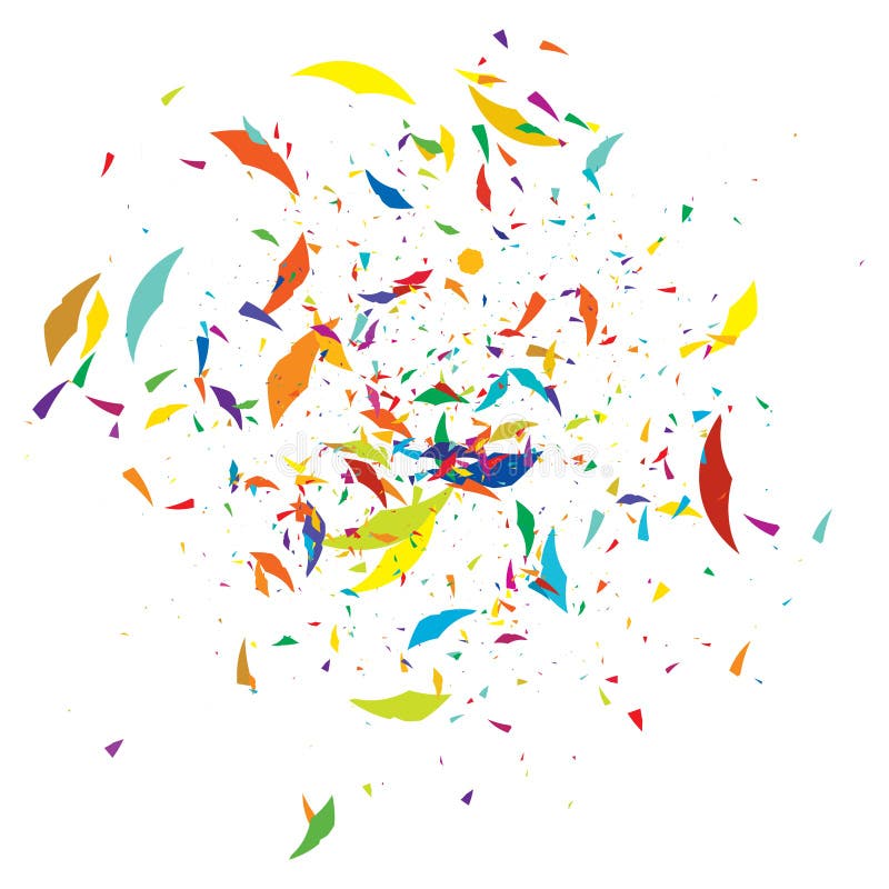 Abstract Random Scattered Shape. Explosion, Broken Glass, Fragments and ...