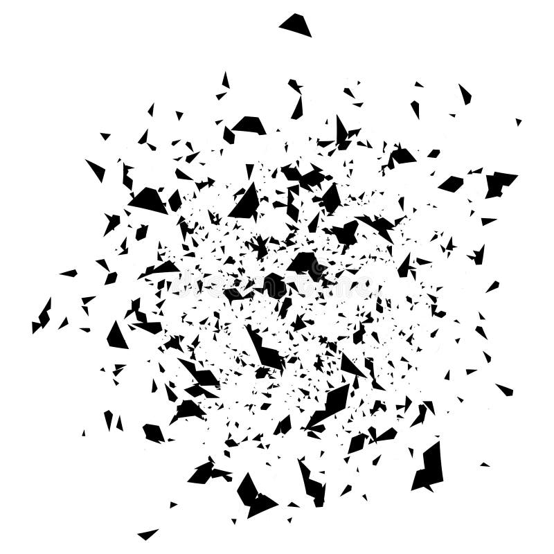 Abstract Random Scattered Shape. Explosion, Broken Glass, Fragments and ...