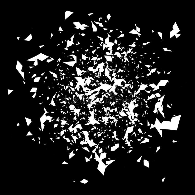 Abstract Random Scattered Shape. Explosion, Broken Glass, Fragments and ...