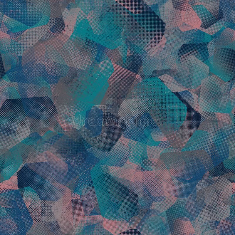 Abstract Random Shapes and Forms. Seamless Halftone Pattern Stock ...