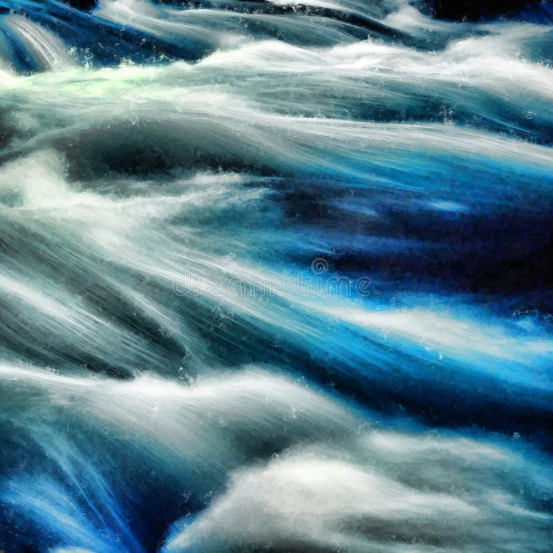 Abstract Rapid Flow of Water in a Stream Stock Illustration ...