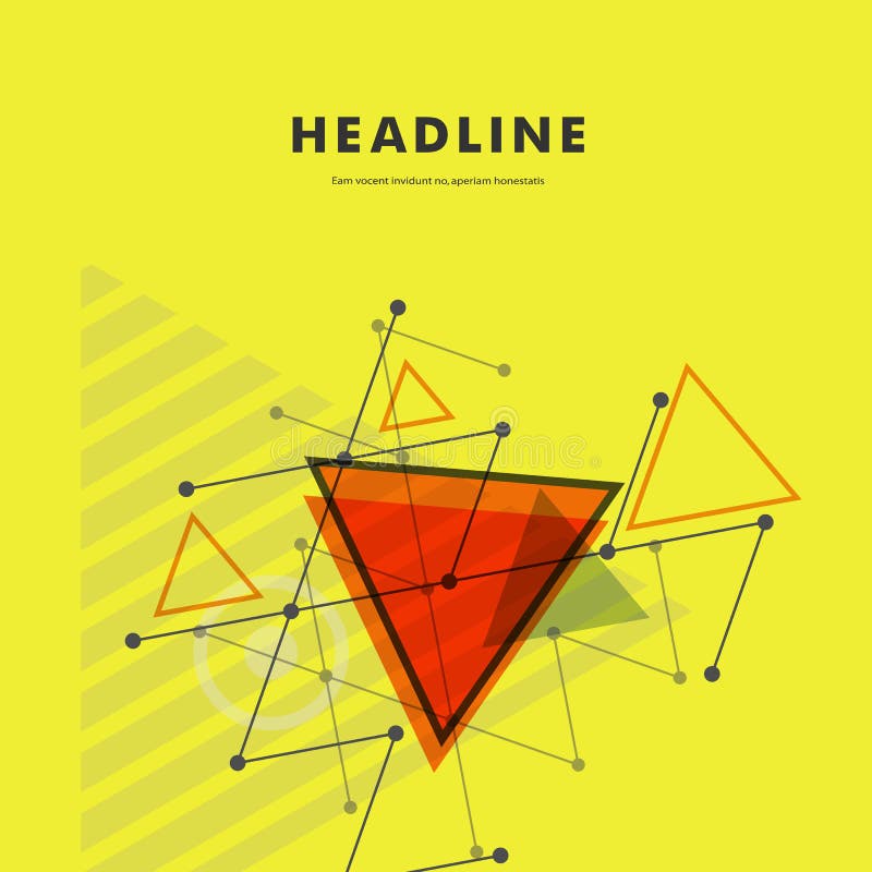 Abstract Rapid Triangular Design with Lines and Dots Stock Vector ...