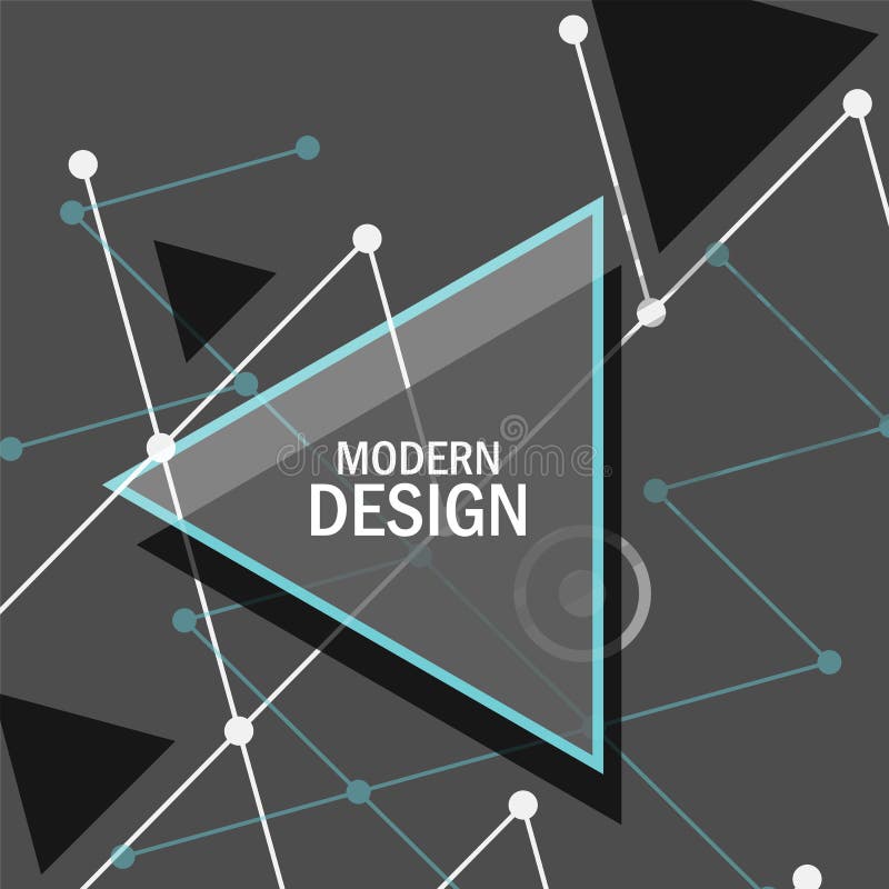 Abstract Rapid Triangular Design with Lines and Dots Stock Vector ...