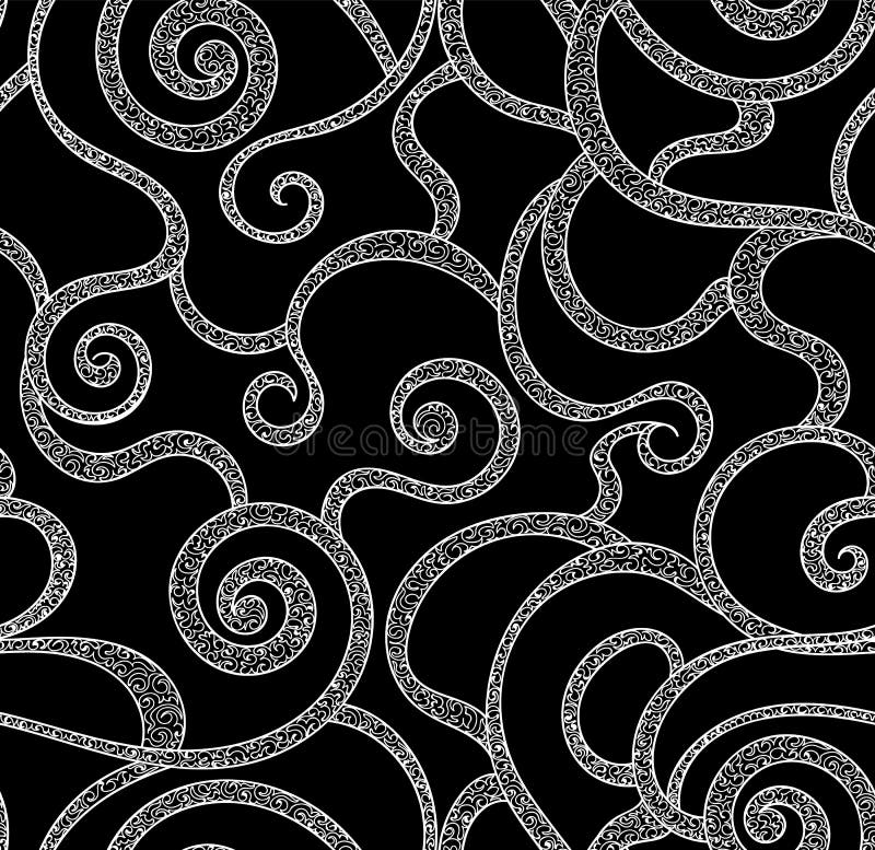 Abstract Decorative Seamless Texture with Figured Lines, Raster Version ...