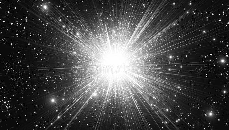 Abstract Ray Background Created by Radiant Particles and Lines in a ...