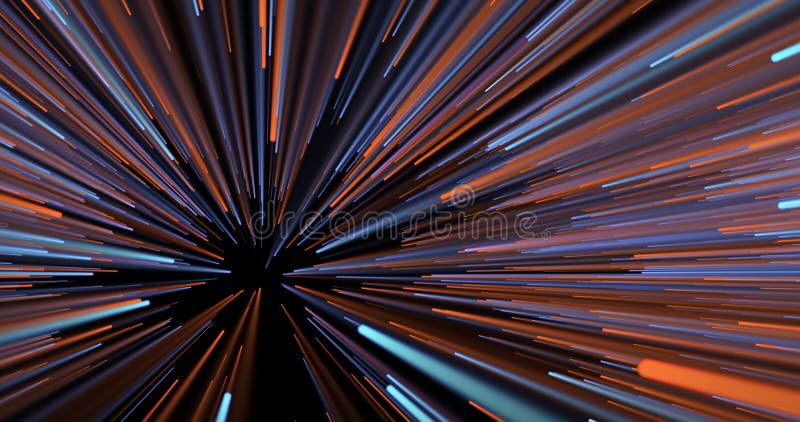 Abstract Rays of Light Emanating from One Point, Moving in Space Stock ...