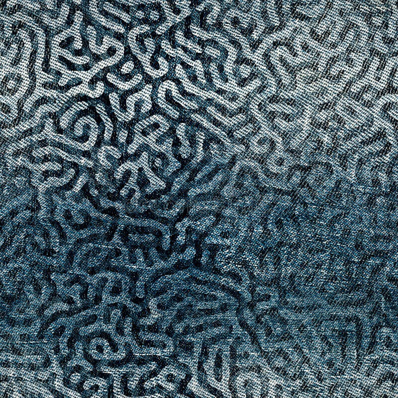 Abstract Reaction Diffusion Seamless Pattern. Creative Denim Baskground ...