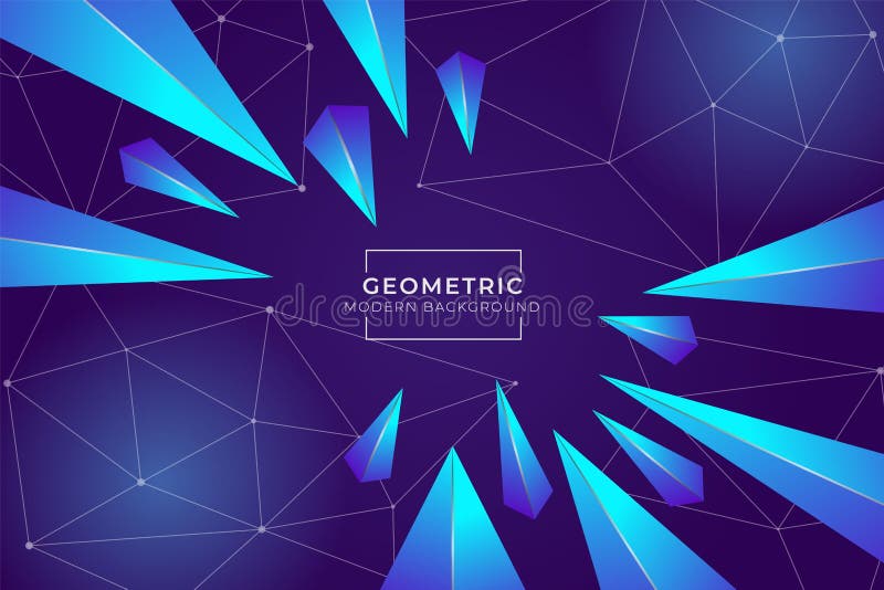 Abstract Realistic Blue Diamond Shape Modern Background with Connected ...