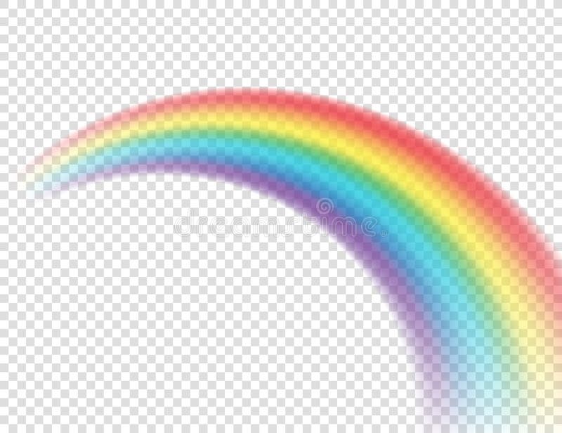 Abstract Realistic Colorful Rainbow on Transparent Background. Vector ...