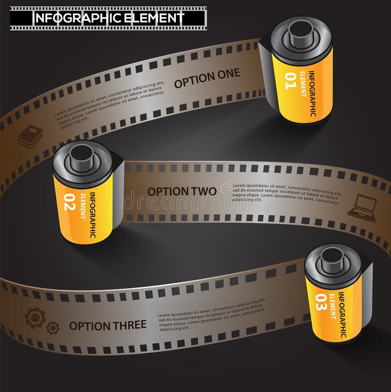 Abstract Realistic Film Photography Design Template Layout. Stock ...