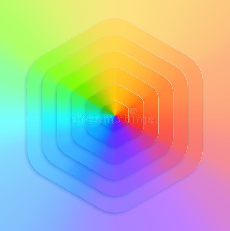 Abstract Realistic Vector, Hexagonal Gradient Rainbow Background. Stock ...