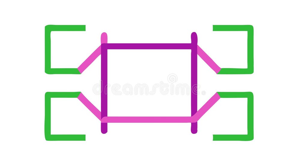 Abstract Rectangle with Corner Brackets, Data Frame Interface, Vector ...