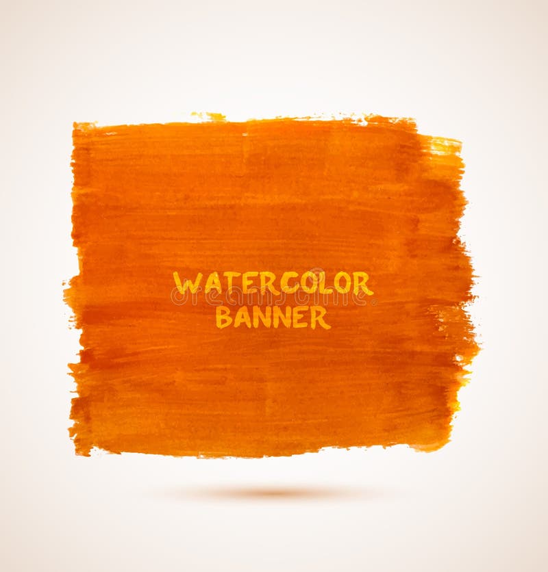 Abstract Rectangle Orange Watercolor Hand-drawn Stock Vector ...