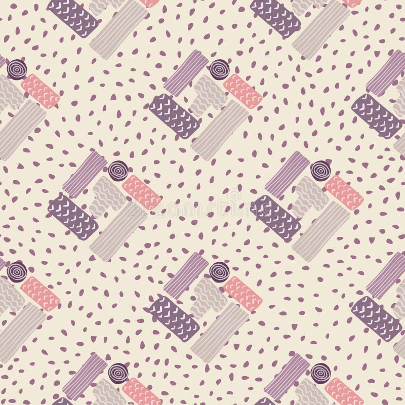 Abstract Rectangle Ornament Seamless Pattern. White Background with ...