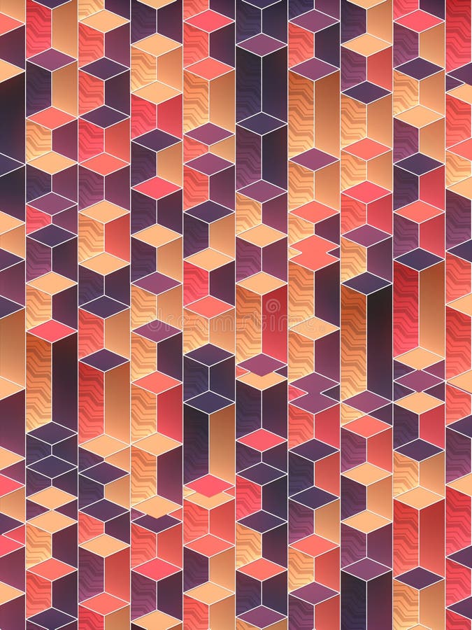 Abstract Rectangles Pattern Graphic Design. 3d Rendering Digital ...