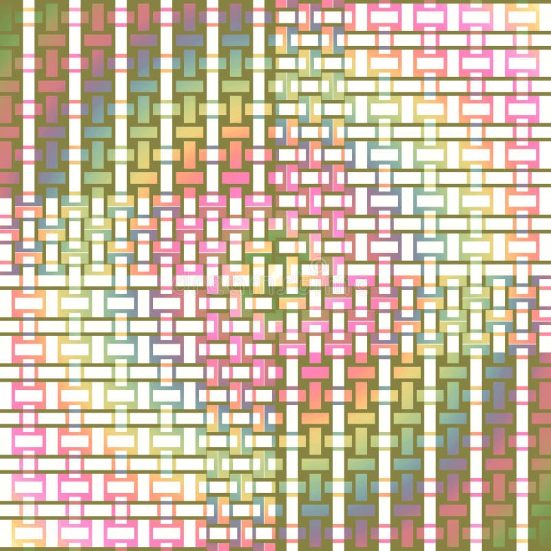 Abstract Rectangles and Stripes Pattern Multicolored Netting Stock ...