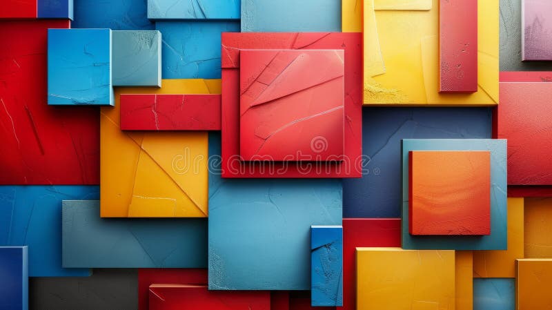 Abstract Rectangular Arrangement in Primary Colors Stock Image - Image ...