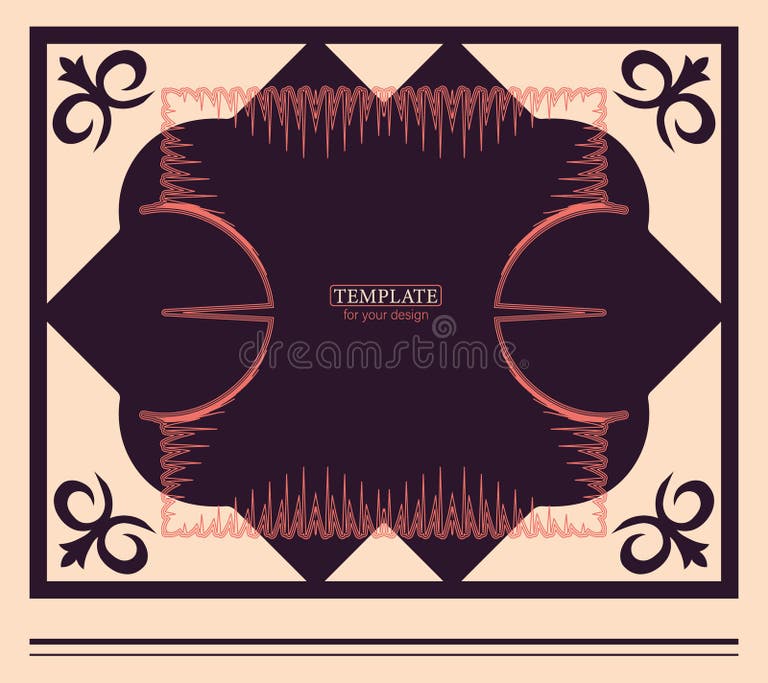 Abstract Rectangular Frame with Dynamic Curved Lines Stock Vector ...