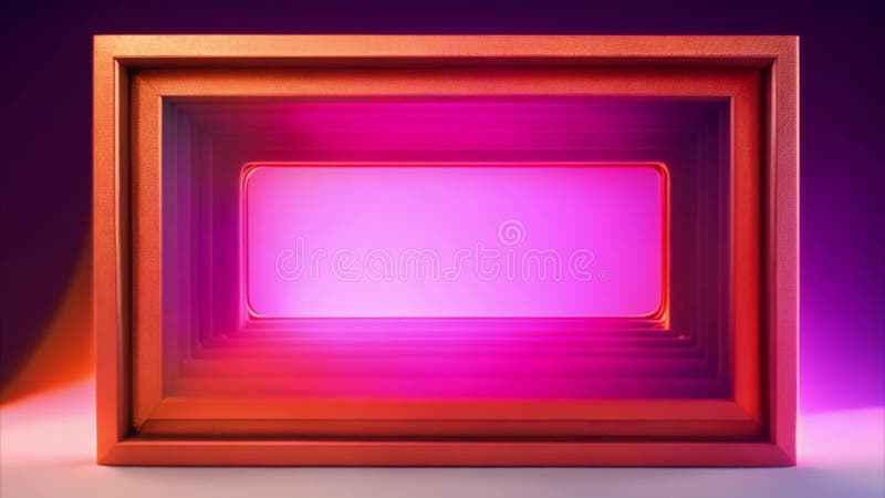 Abstract Rectangular Frame with Glowing Pink Light Stock Footage ...