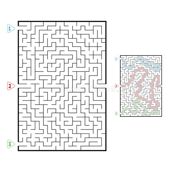 Abstract Rectangular Large Maze. Game for Kids. Puzzle for Children ...