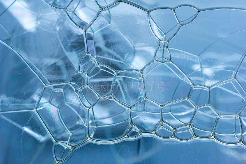 Abstract Rectangular Shaped Soap Bubbles in Plastic Bottle Macro Close ...