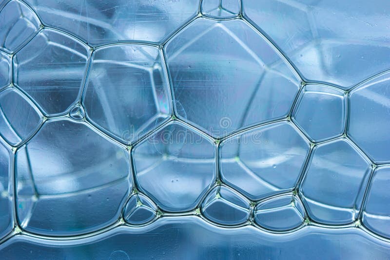 Abstract Rectangular Shaped Soap Bubbles in Plastic Bottle Macro Close ...