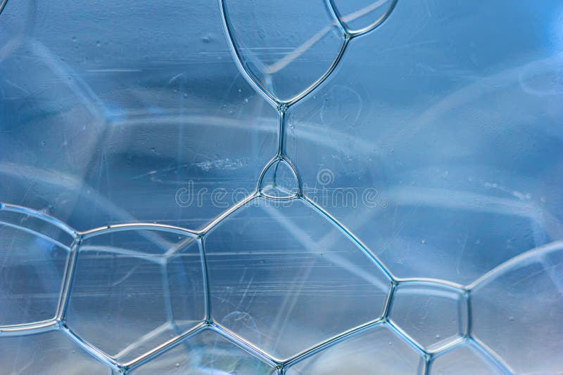 Abstract Rectangular Shaped Soap Bubbles in Plastic Bottle Macro Close ...