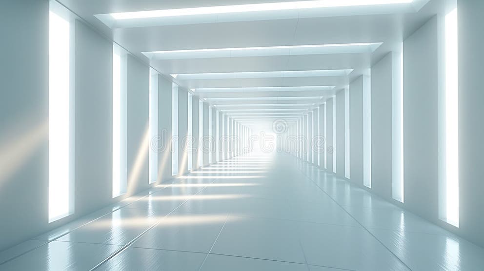 Abstract Rectangular Tunnel Made of Luminous Elements Stock ...