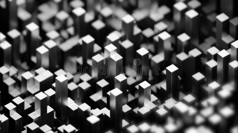 Abstract Rectangular Vertical 3D Blocks Moving Up and Down. Design ...