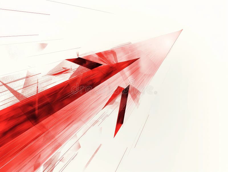 Abstract Red Arrow on White Background Stock Image - Image of direction ...
