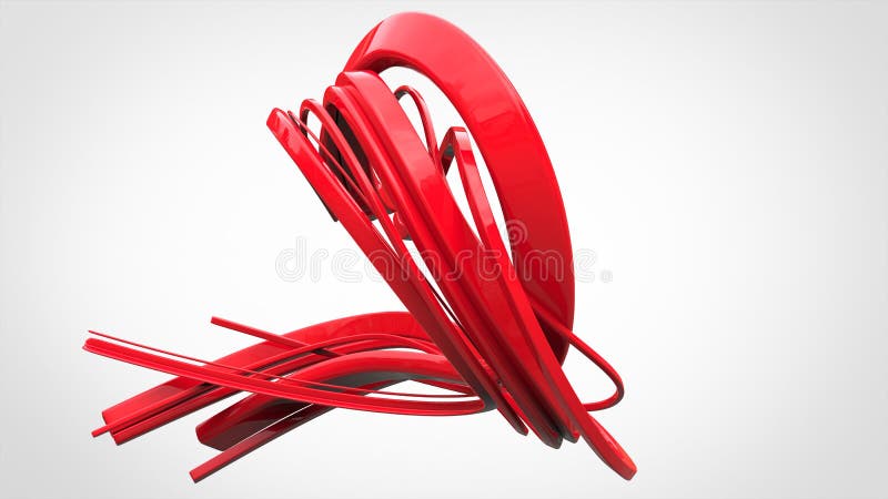 Abstract Red Art Flow Sculpture Stock Illustration - Illustration of ...
