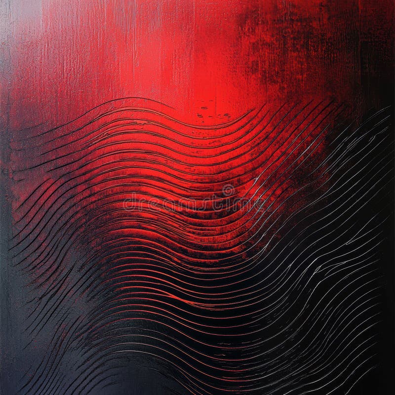 An Abstract Red Artwork Against a Dark Backdrop, with Fluid and Dancing ...