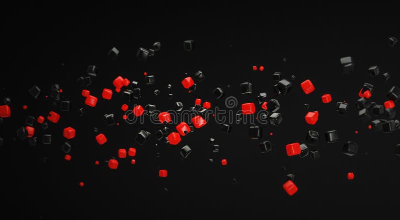 Abstract Red Atom Nano Technology Particle Background 3d Rendering ...