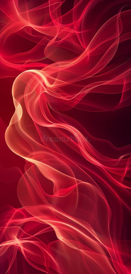 Abstract Red Background with Smooth Flowing Lines and Soft Gradients ...