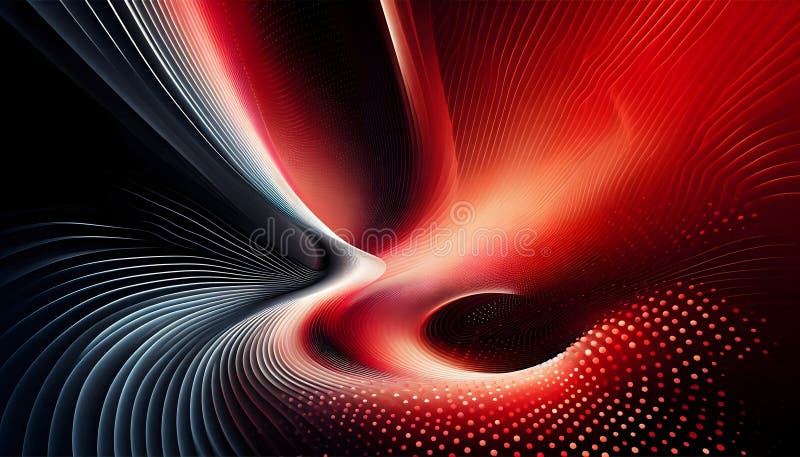 Abstract Red Background with Flowing Curved Surfaces and Dynamic ...